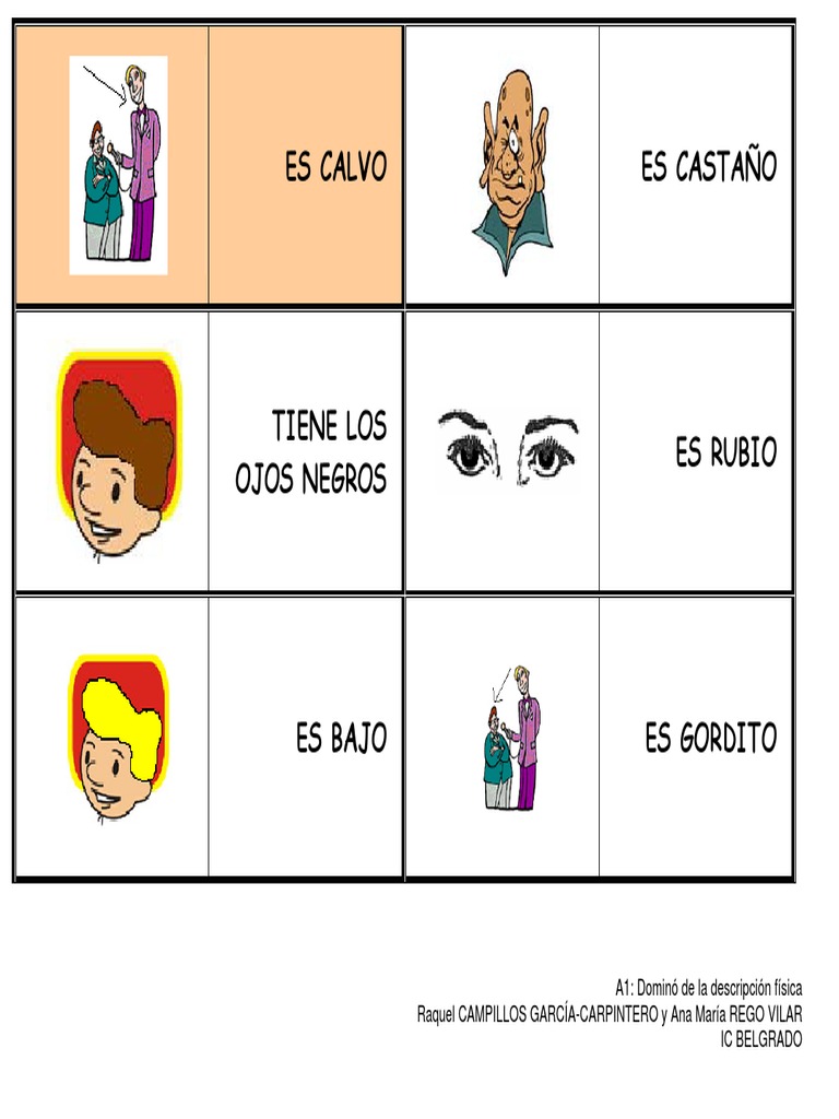 Dominó de Descripción Física | PDF