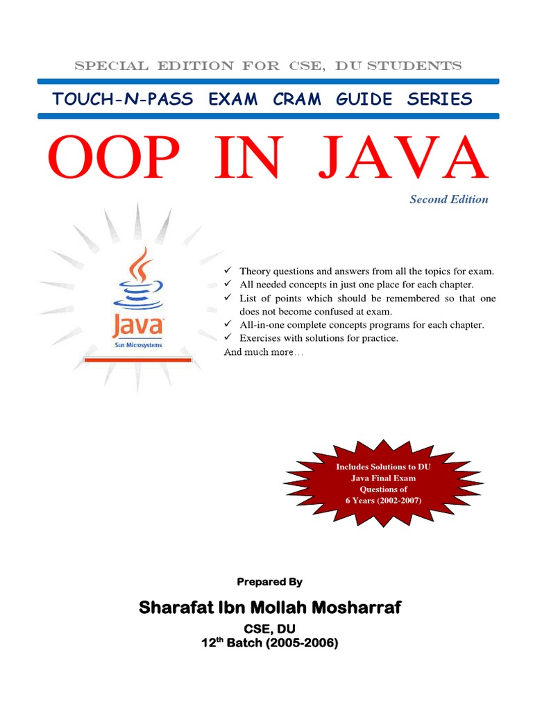 Oop in Java: Touch-N-Pass Exam Cram Guide Series | PDF | Object Oriented Programming | Data Type