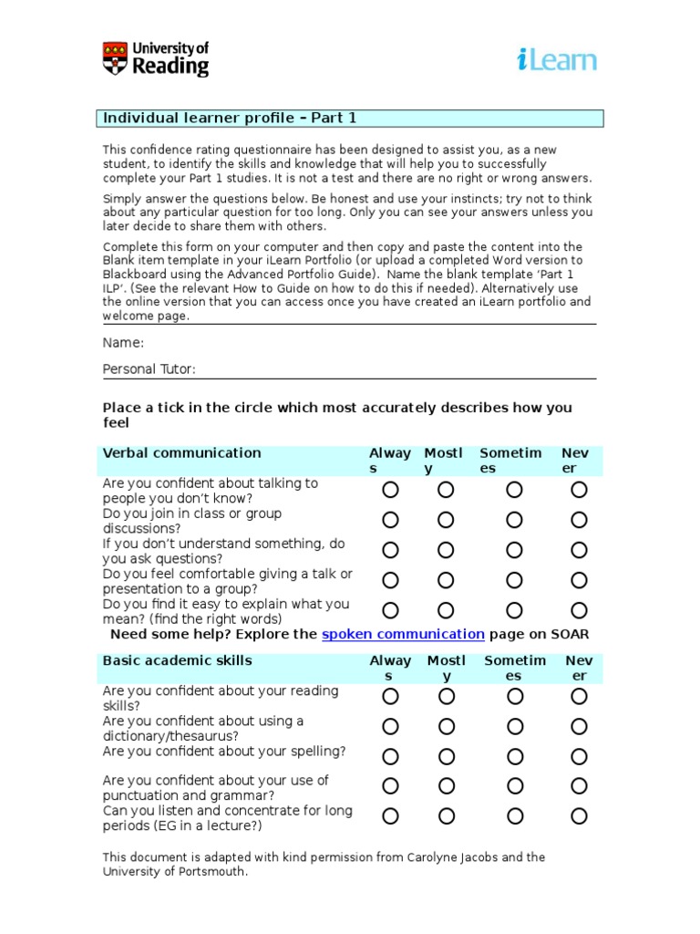 ILearn Part 1 ILP | PDF | Tutor | Vocabulary