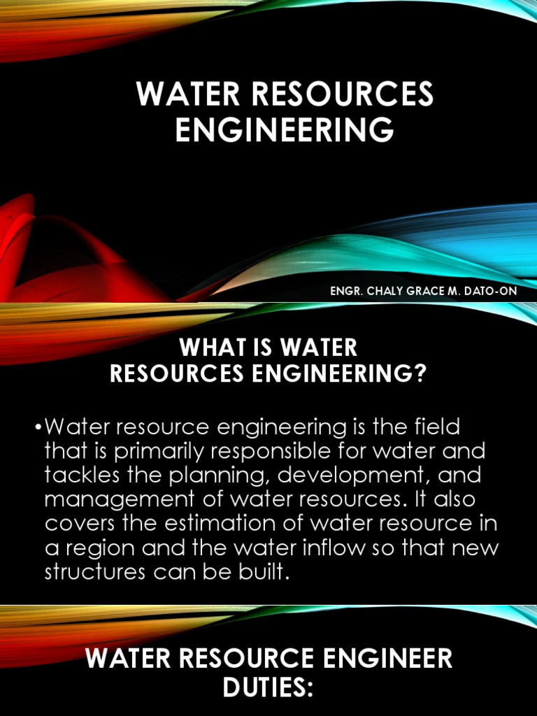 Water Resources Engineering: Engr. Chaly Grace M. Dato-On | PDF