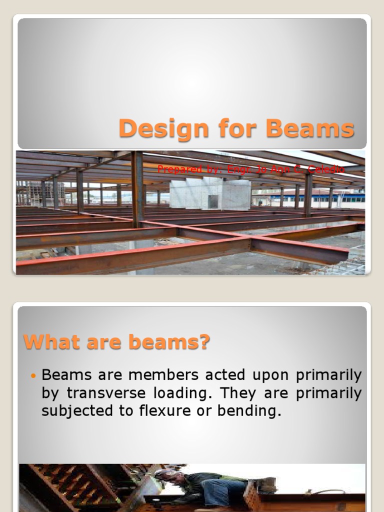 Design For Beams: Prepared By: Engr. Jo Ann C. Celedio | PDF | Bending ...