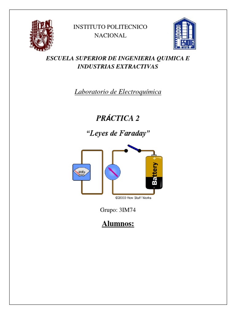 Leyes de Faraday Practica 2 | PDF | Electroquímica | Electrodo