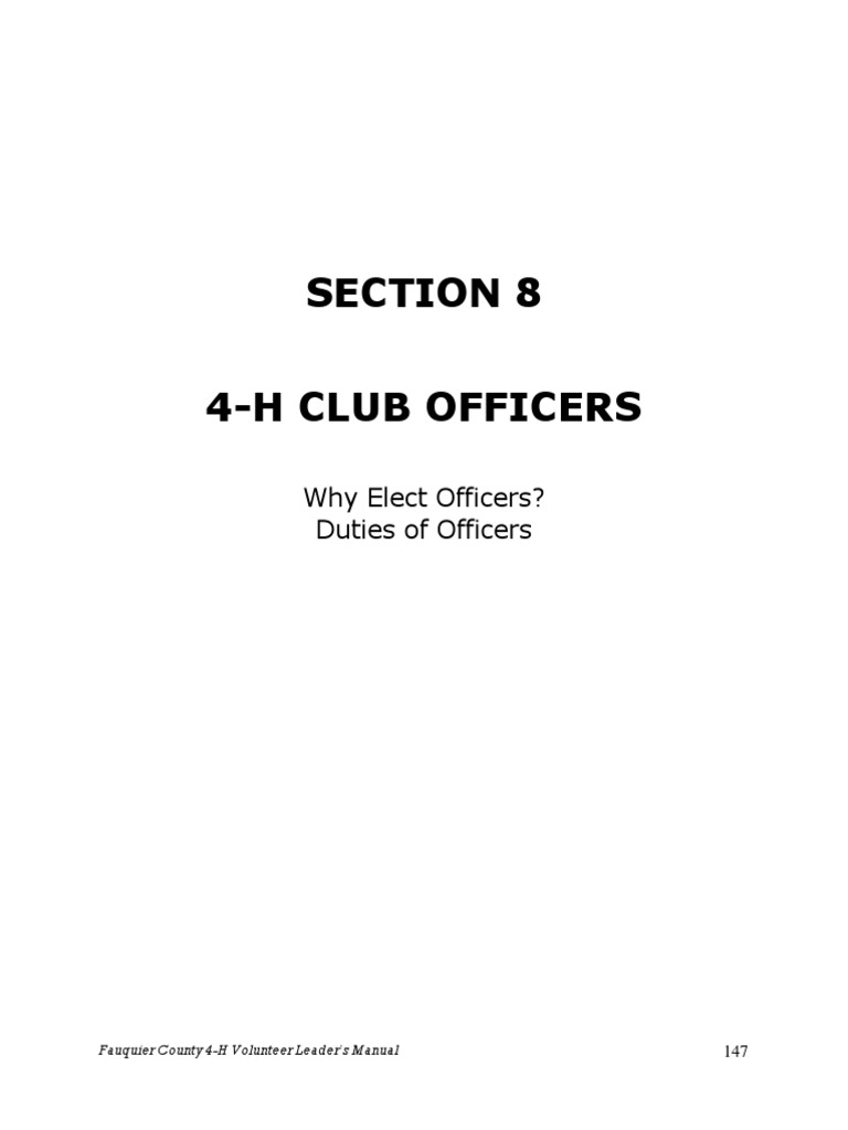 8 Club Officers | PDF | Committee | Leadership