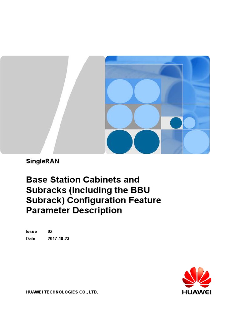 Base Station Cabinets and Subracks (Including The BBU Subrack) Configuration (SRAN12.1 - 02 ...