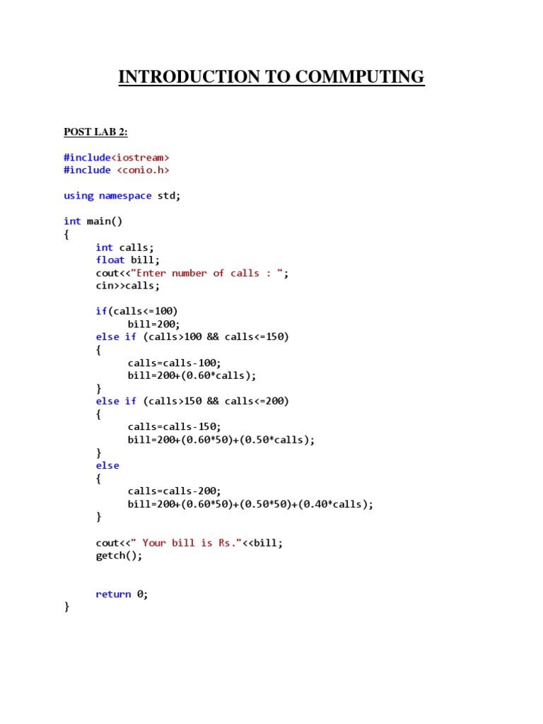 Introduction To Commputing Exp 4 | PDF