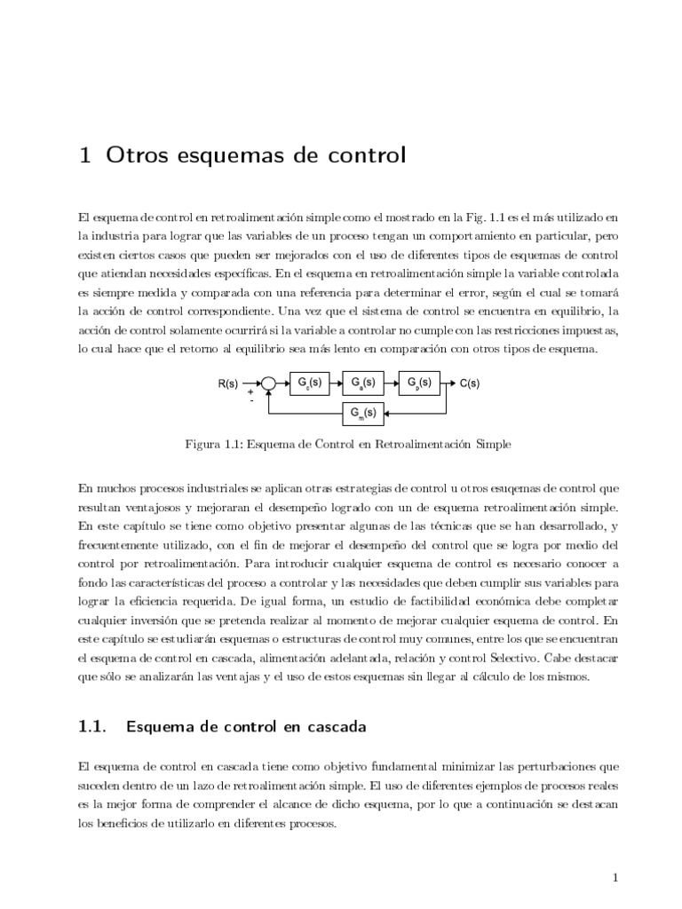Esquemas de Control en Procesos Industriales | PDF | Realimentación ...