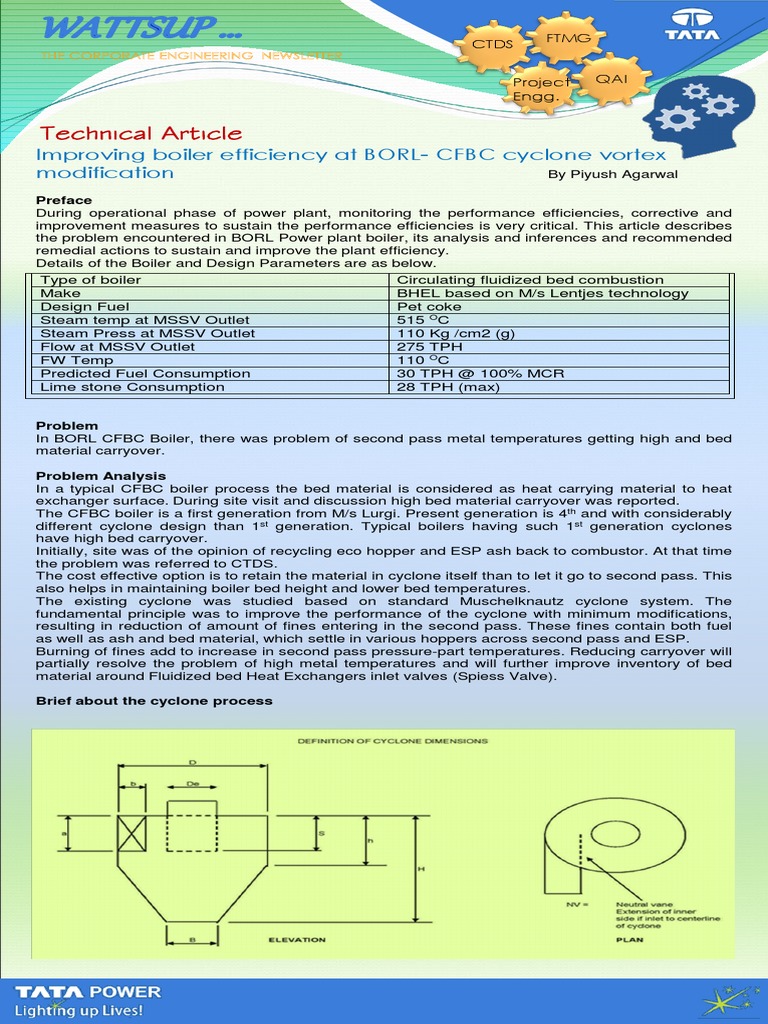 Improving boiler efficiency at BORL by modifying CFBC cyclone vortex ...