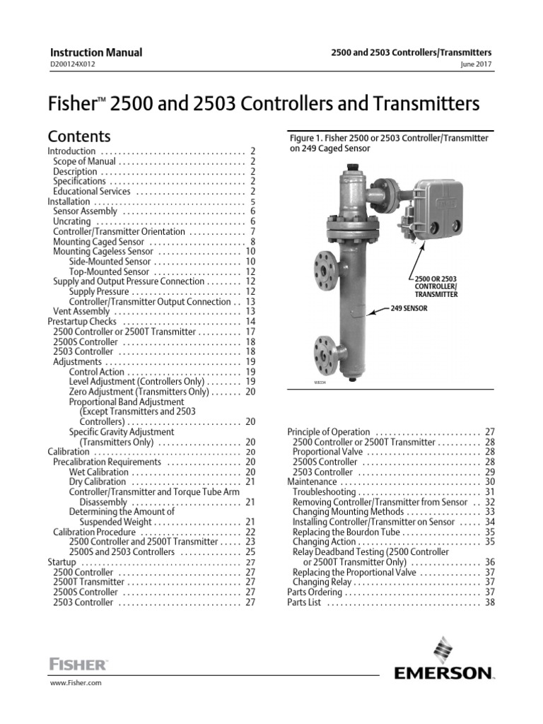 Fisher 2500 and 2503 Controllers and Transmitters: Instruction Manual ...