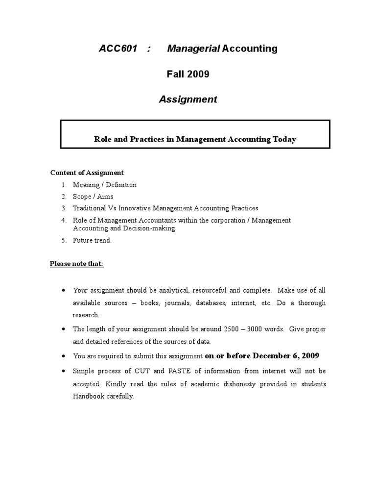 Managerial Accounting | PDF