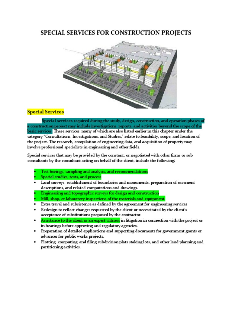 Special Services For Construction Projects | PDF | Construction Bidding ...
