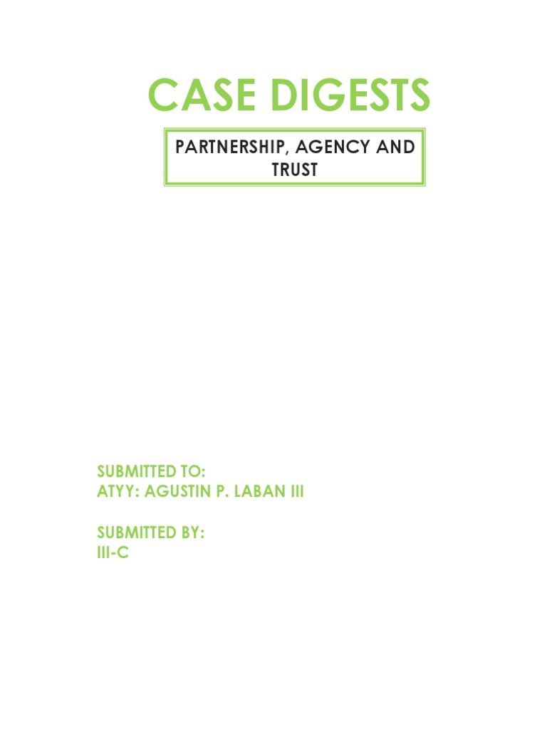 Case Digests | PDF | Partnership | Bankruptcy