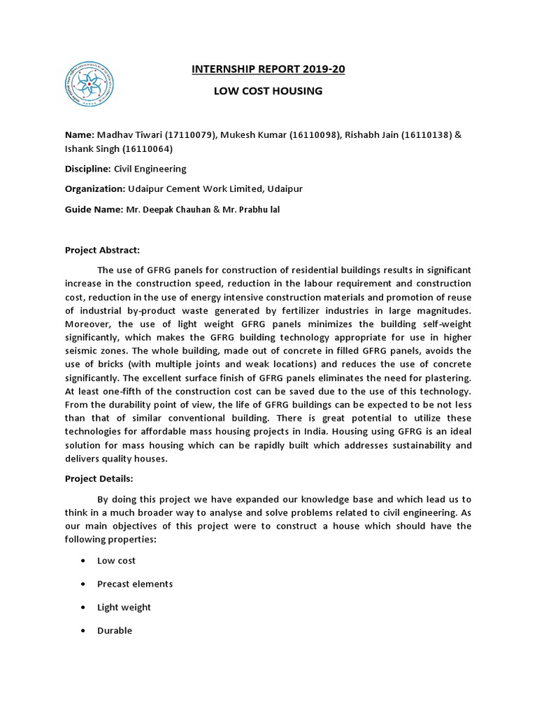 Internship Report 2019 | Download Free PDF | Plaster | Design