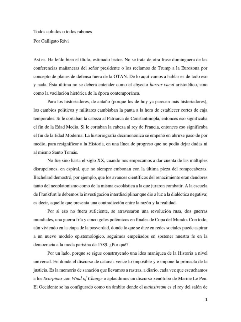 Todos Coludos o Todos Rabones | PDF | Historiografía | Gobierno