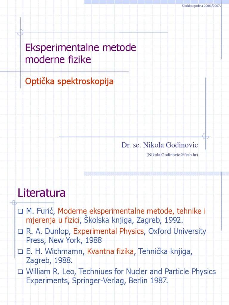 1 - Opticka Spektroskopija | PDF