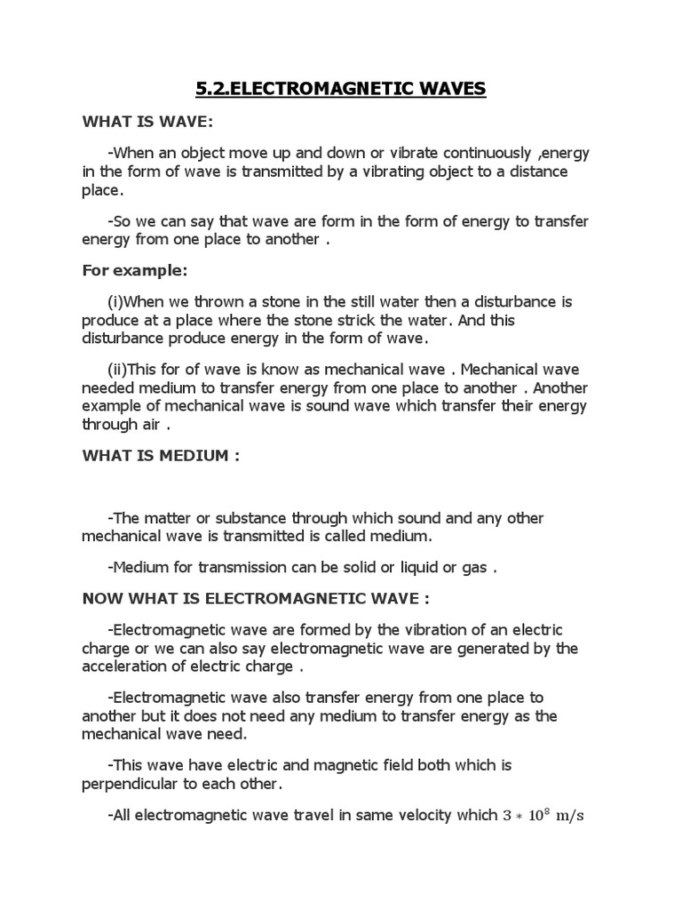 5.2 Electromagnetic Waves | PDF