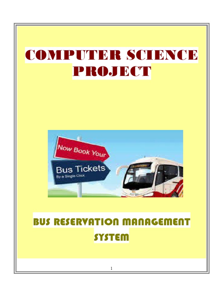Computer Science Project: Bus Reservation Management System | Download Free PDF | Object ...
