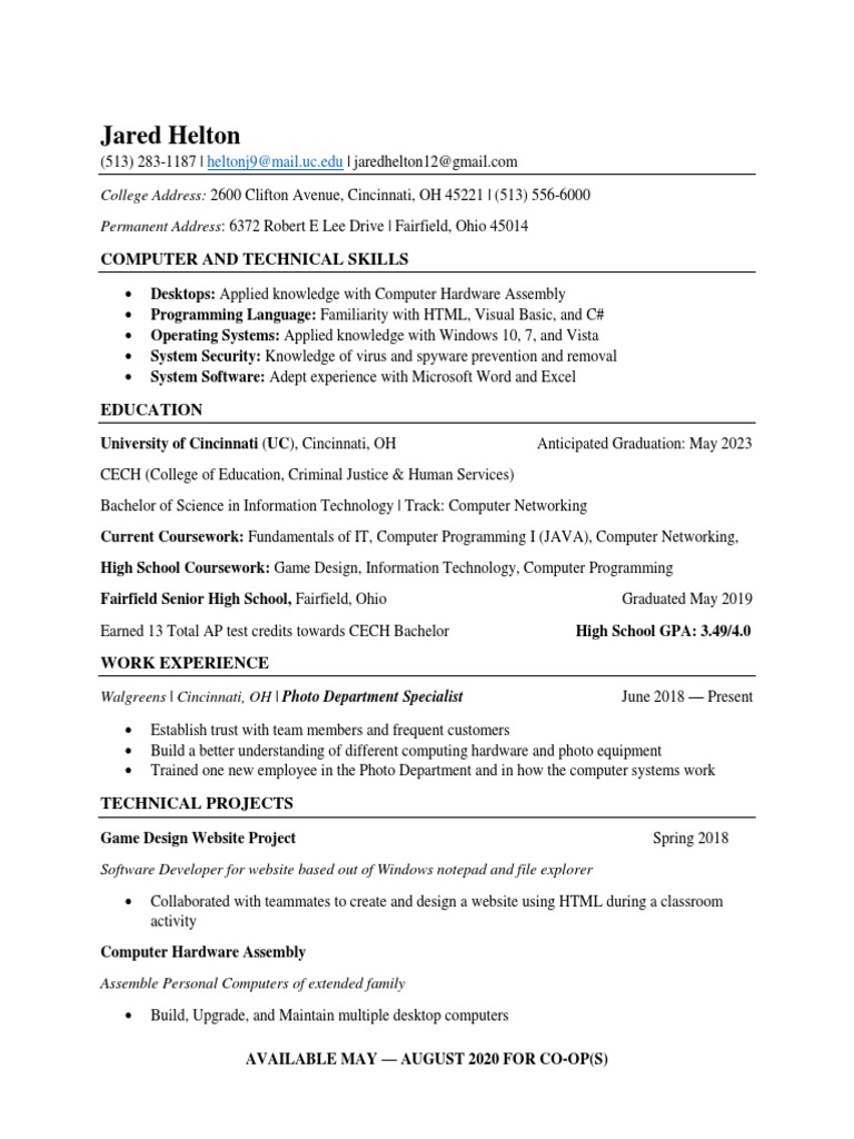 Helton Jared Final Resume Pdf