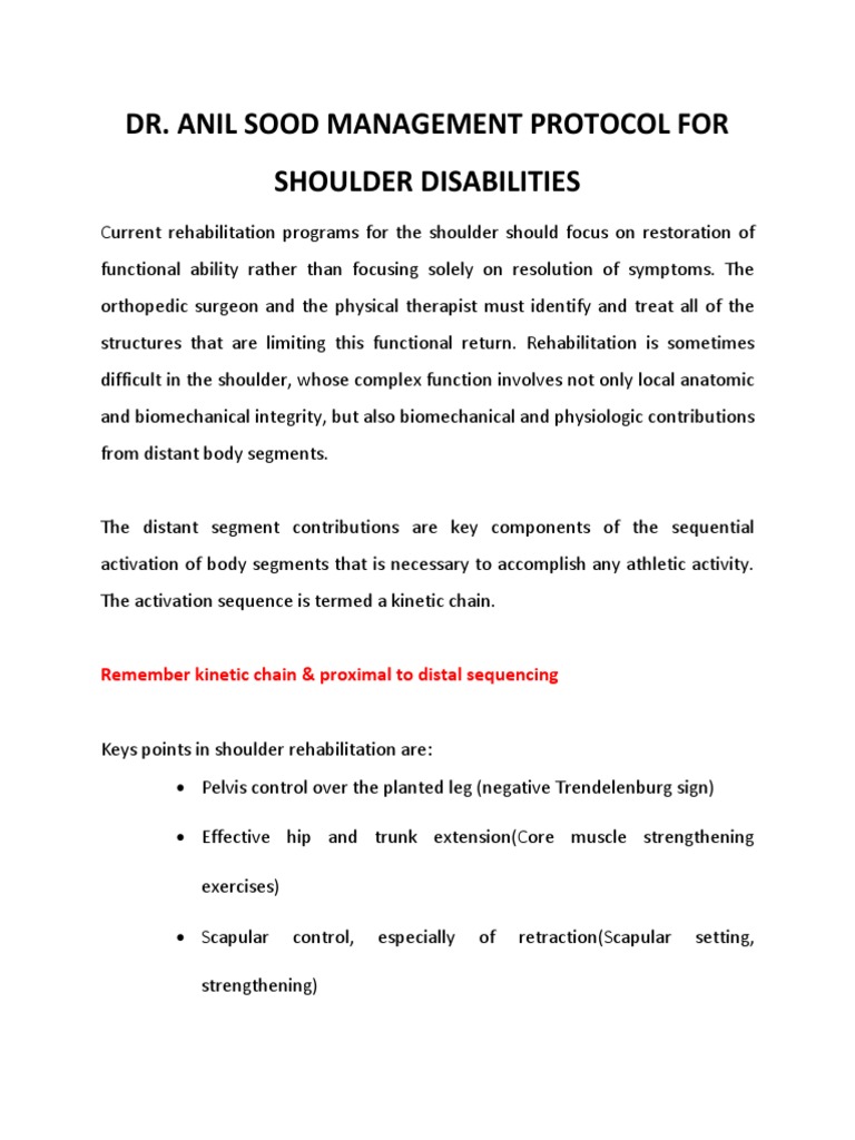 Shoulder Rehabilitation Protocol | PDF | Anatomical Terms Of Motion ...