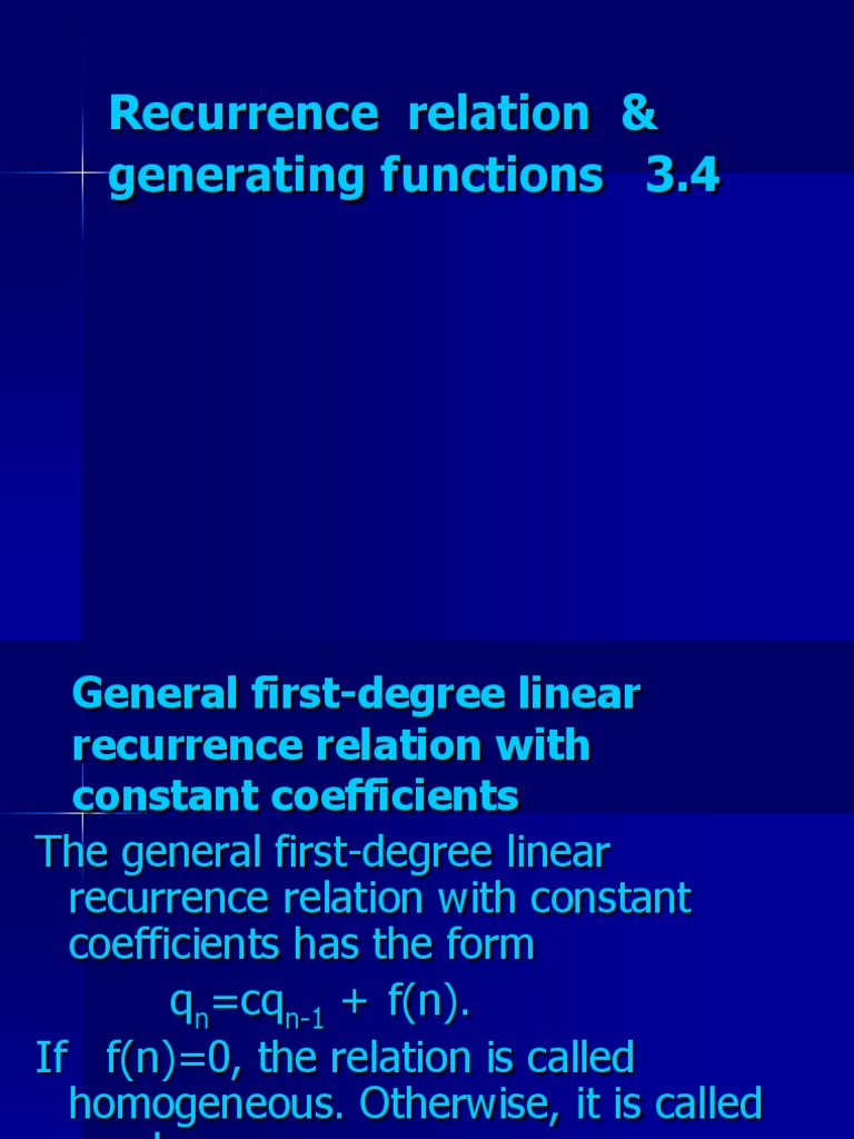 05 Recurrence Relation | PDF | Recurrence Relation | Elementary Mathematics