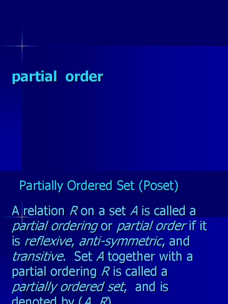 Partial Order Relations | PDF | Abstract Algebra | Mathematical Relations