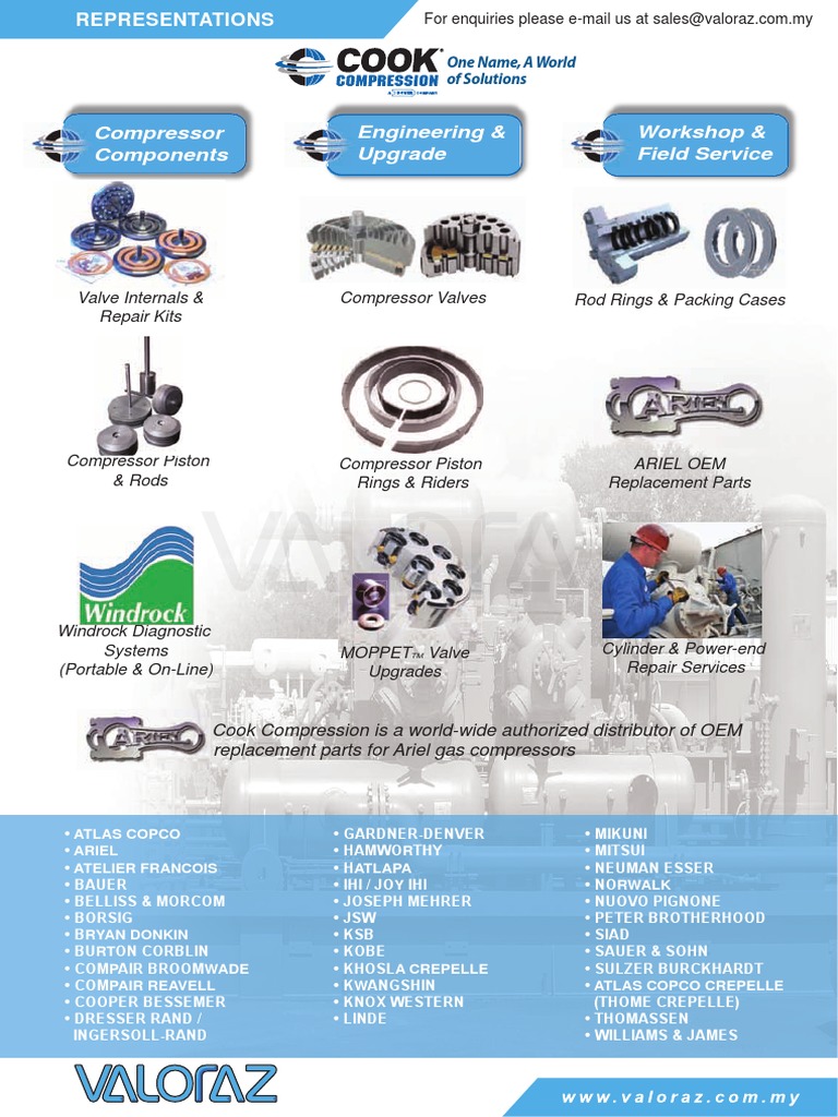 Engineering & Upgrade Workshop & Field Service Compressor Components | PDF