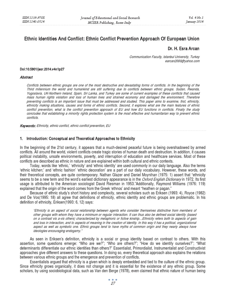 Ethnic Identities and Conflict PDF | PDF | Organization For Security ...