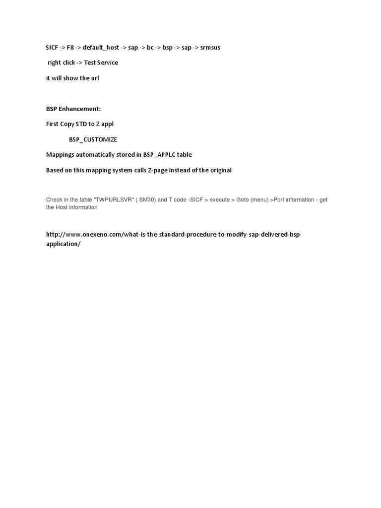 SAP BSP Application Modification Guide | PDF
