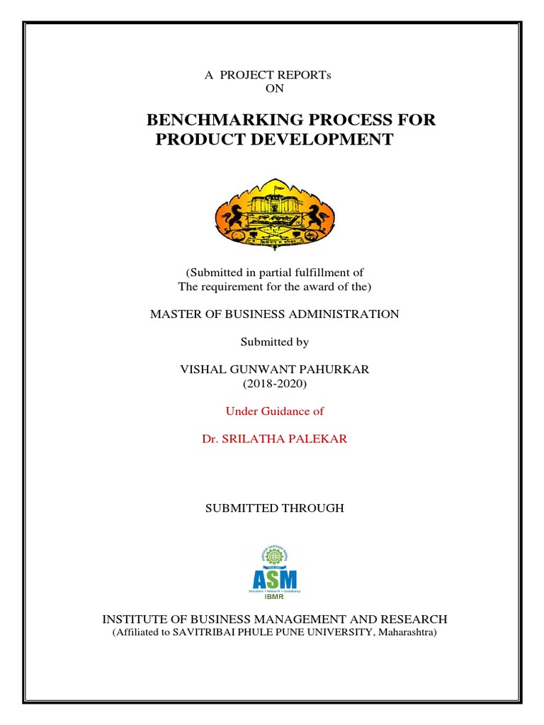 Benchmarking Process For Product Development: A Project Reports ON ...