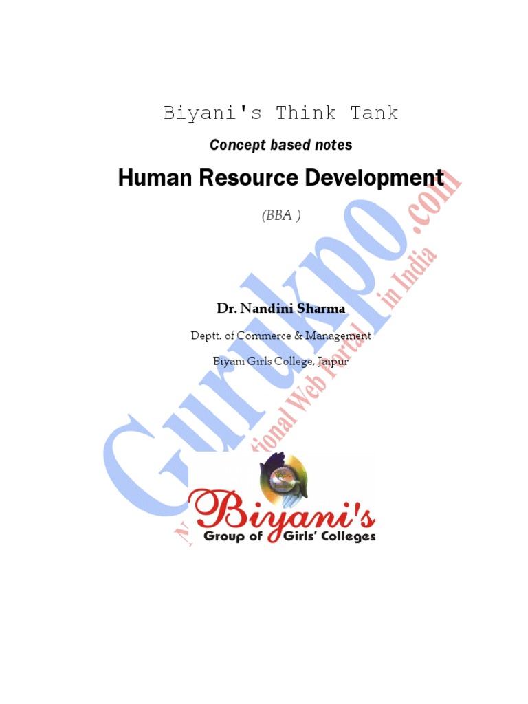 Human Resource Development: Biyani's Think Tank | PDF | Performance ...