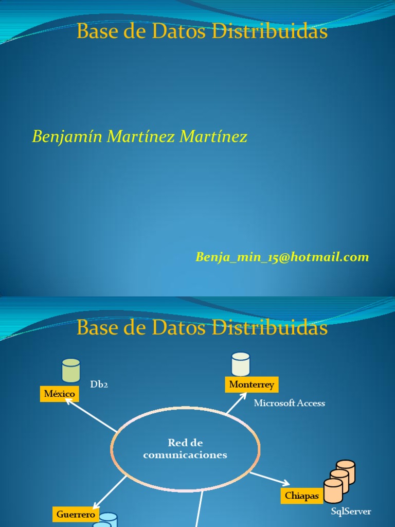 Base de Datos Distribuidas PDF | PDF | Bases de datos | Tabla (base de datos)