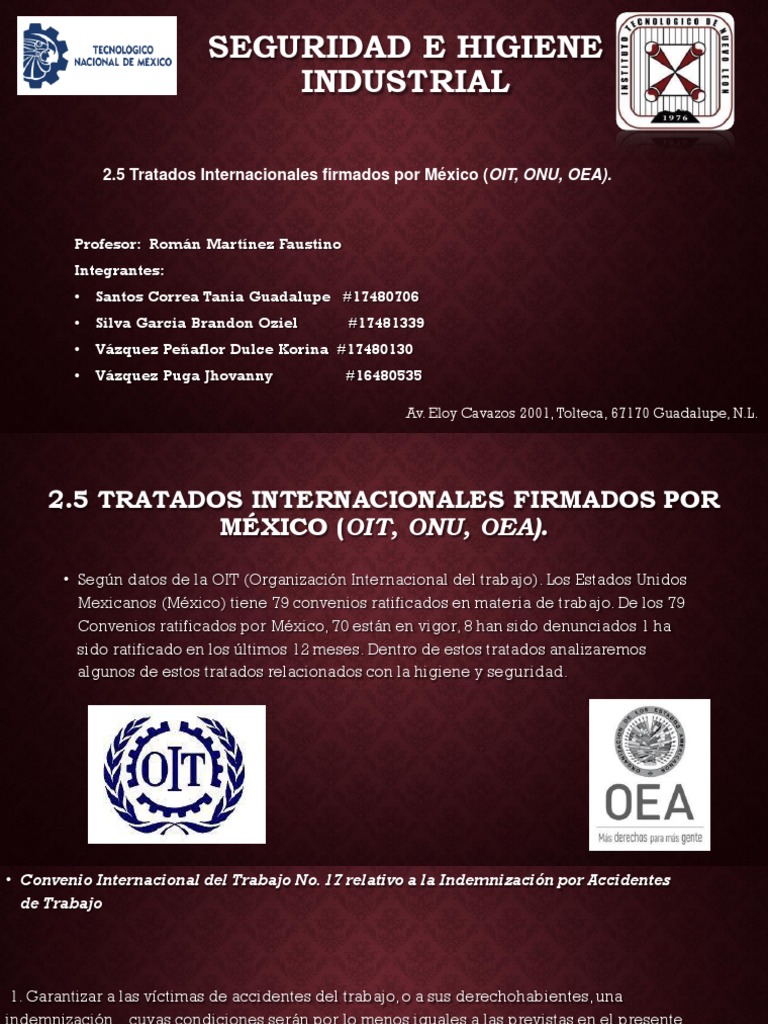 2.5 Tratados Internacionales Firmados Por México (OIT, OnU, OEA ...
