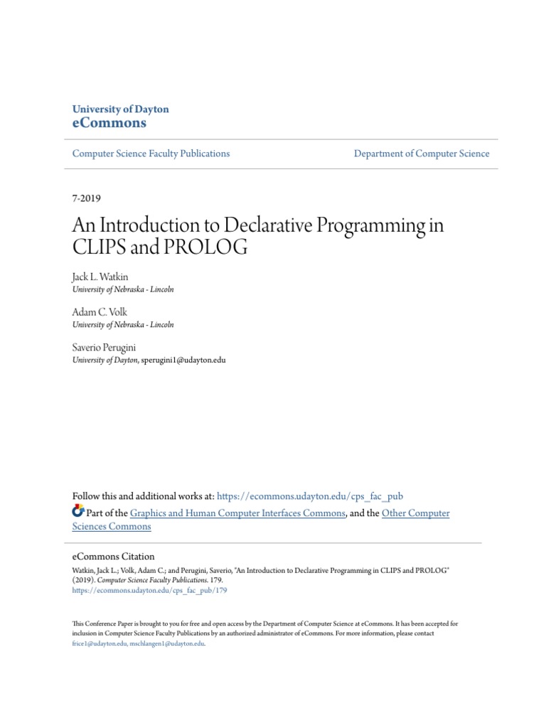 An Introduction To Declarative Programming In Clips And Prolog Pdf Vertex Graph Theory