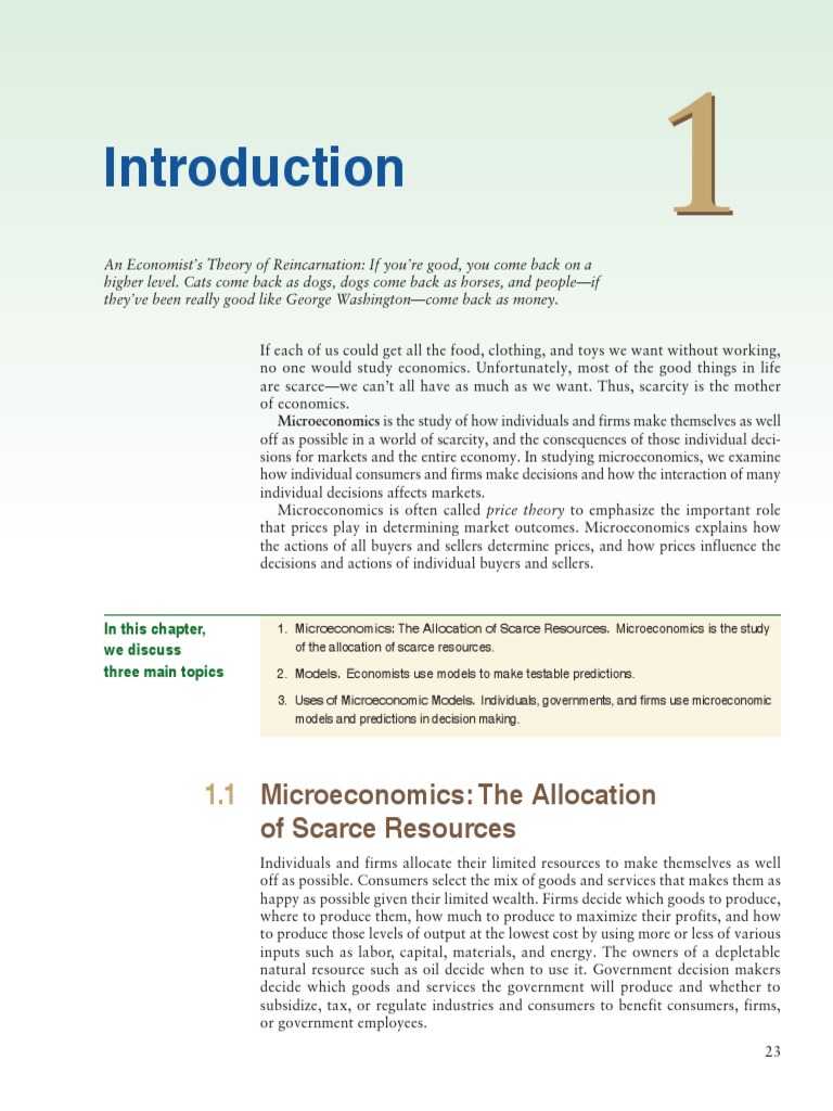 Chapter 1 PDF | PDF | Microeconomics | Economic Model