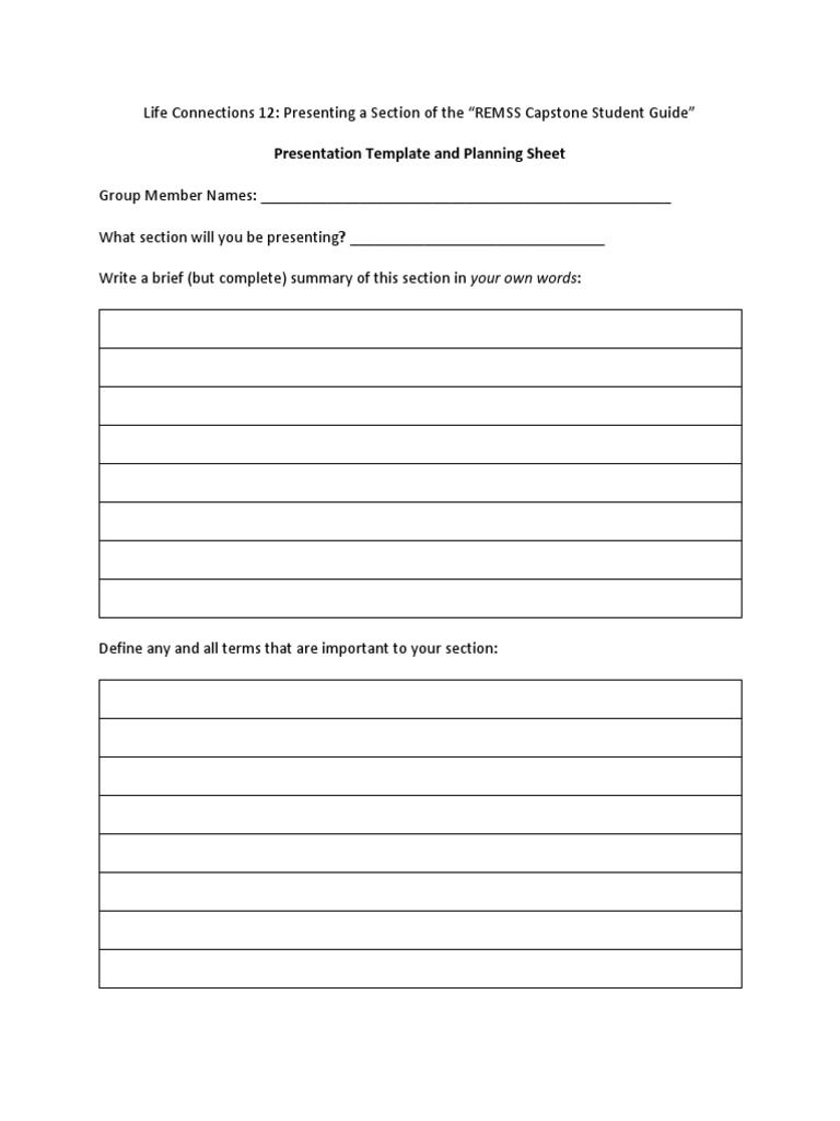 Section Presentation Template | PDF