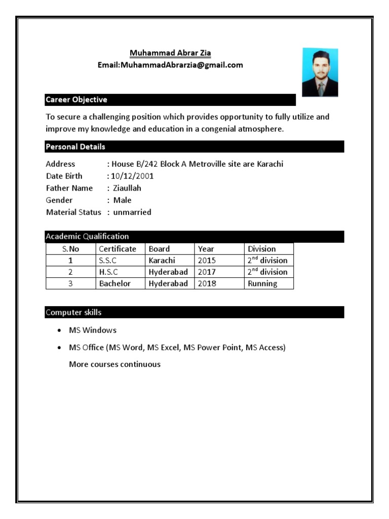 Abrar CV | PDF