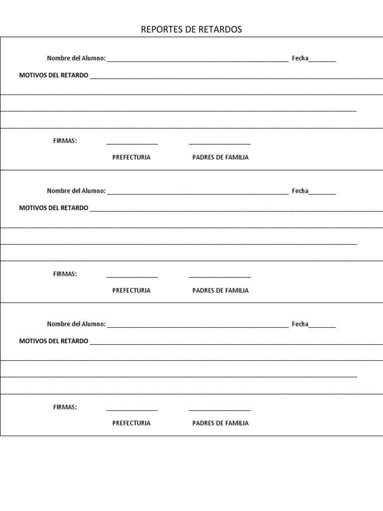 Reporte de Retardos | PDF