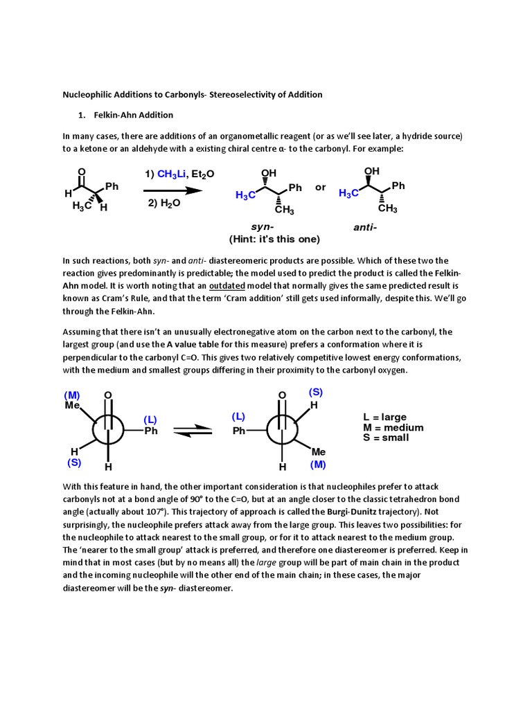 Felkin-Ahn and Cram Chelate | PDF | Organic Chemistry | Chemistry