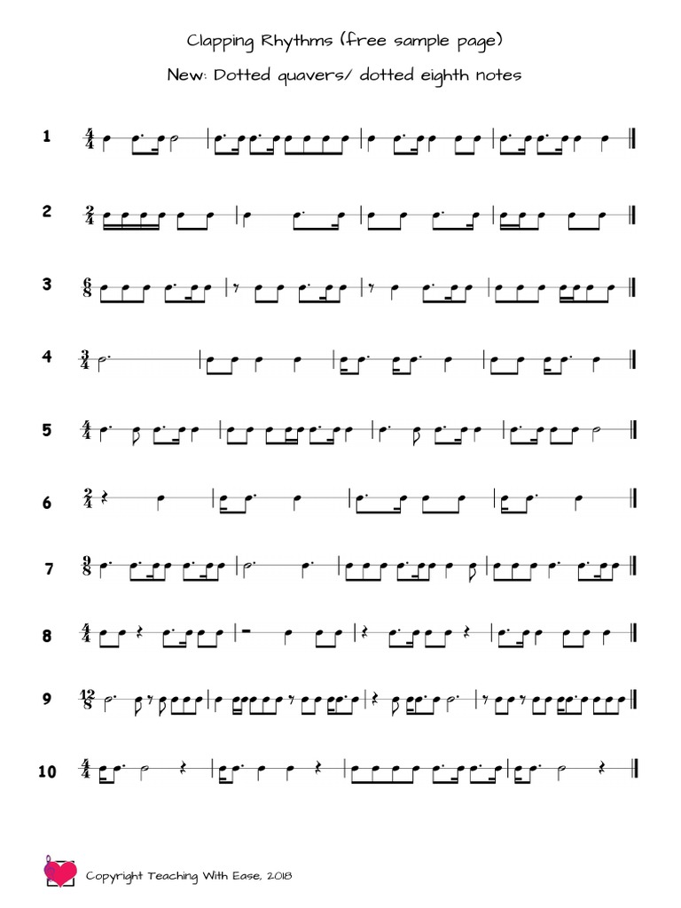 Teaching With Ease Clapping Rhythms Sample | PDF