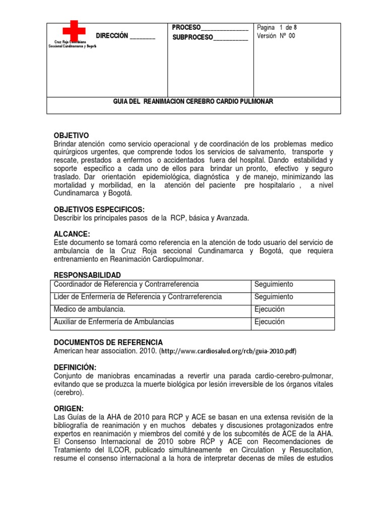 7 - Guia de RCP | PDF | Reanimación cardiopulmonar | Medicina CLINICA