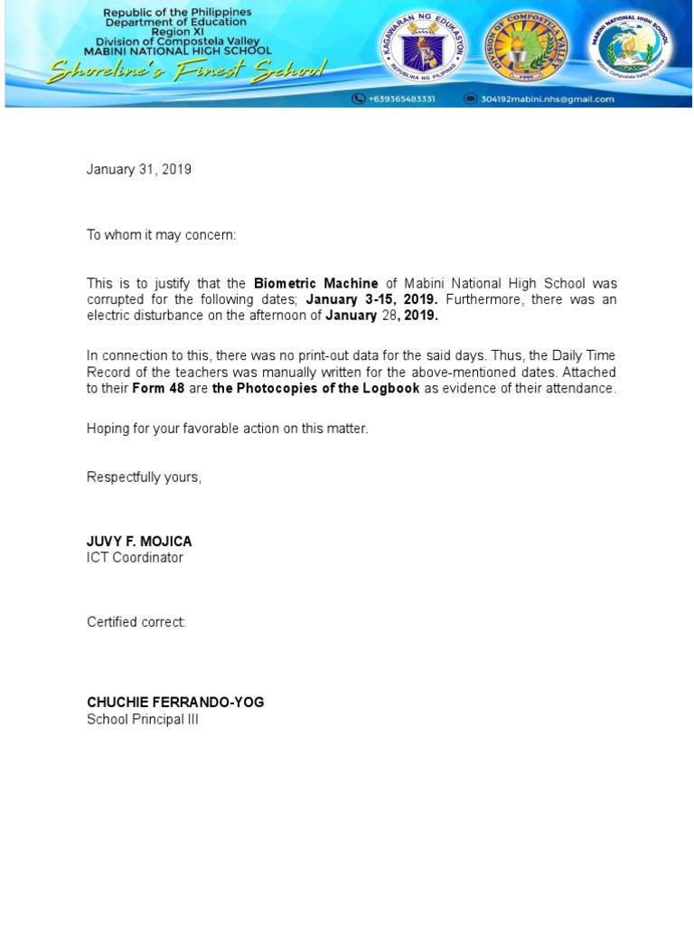 Biometric Justification Letter | PDF