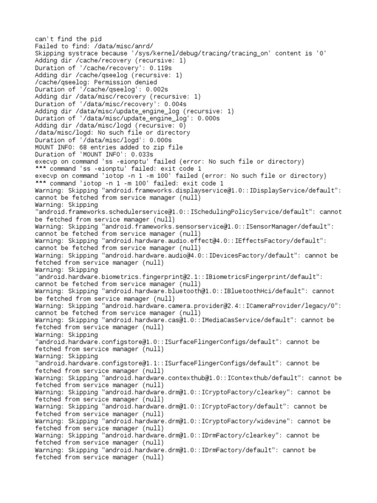 Bugreport Davinci PKQ1.190302.001 2019 08 18 21 23 51 Dumpstate - Log 25940 | PDF | Software ...