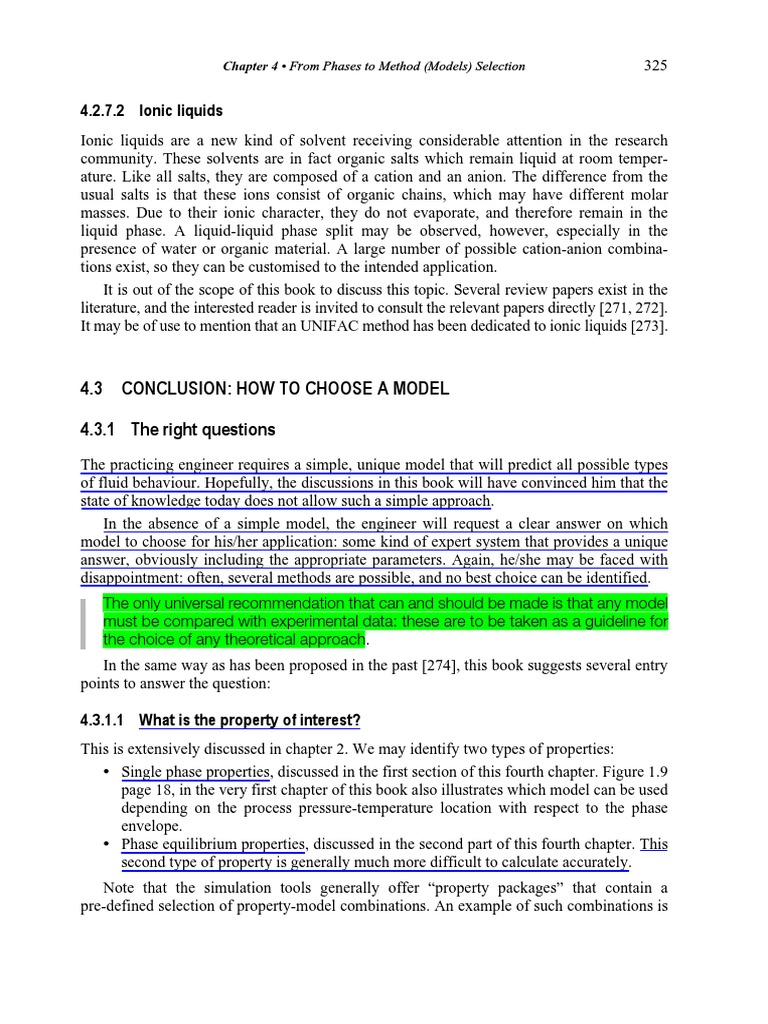 How To Choose A Model (Select Thermodynamic Models ... ) | PDF | Phase ...