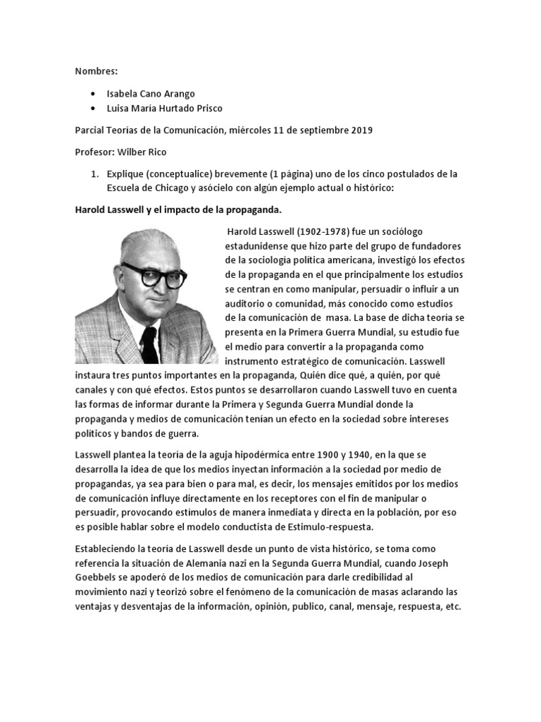 Harold Lasswell y El Impacto de La Propaganda | PDF | Propaganda ...
