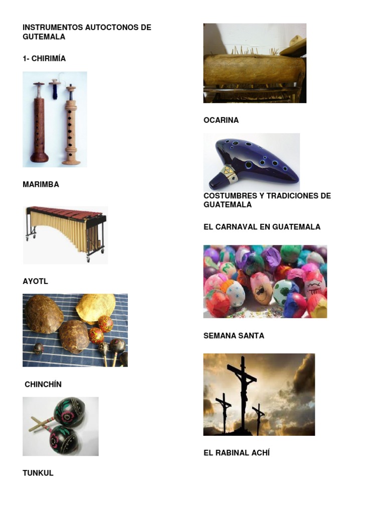 Instrumentos Autoctonos de Gutemala y Sus Costumbres y Tradiciones | PDF