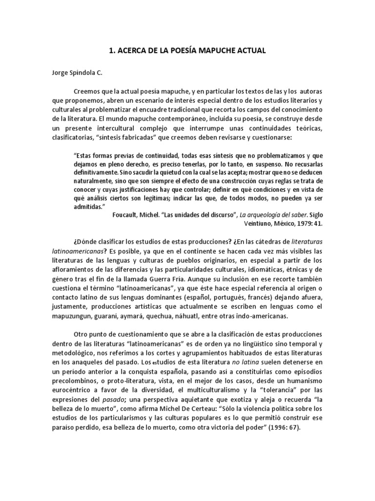 Poesía Mapuche: Hibridación y Conflicto | PDF | Poesía | America latina