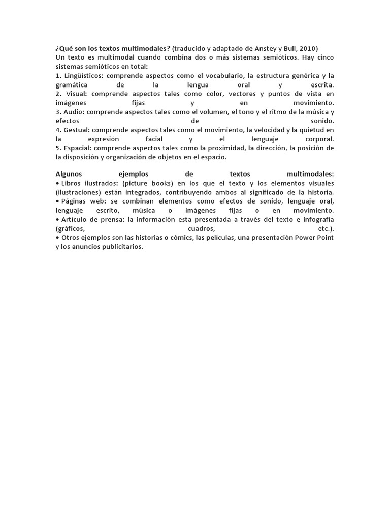 Qué Son Los Textos Multimodales | PDF