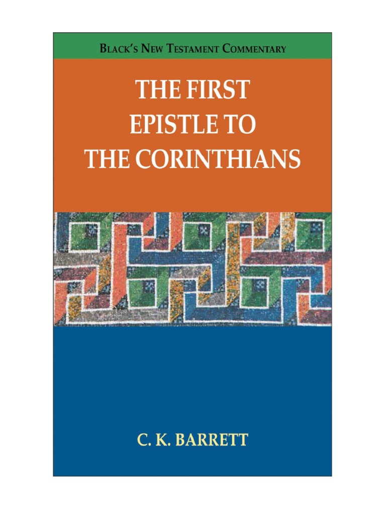 Black S New Testament Commentary The First Epistle To The Corinthians C ...