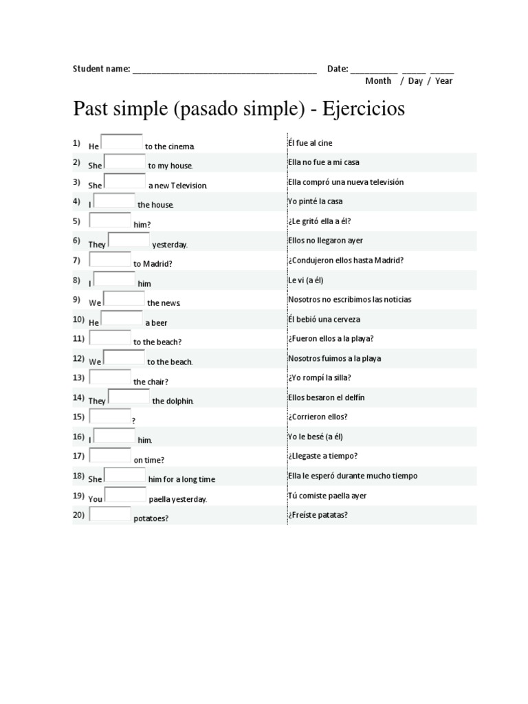 Past Simple Did | PDF