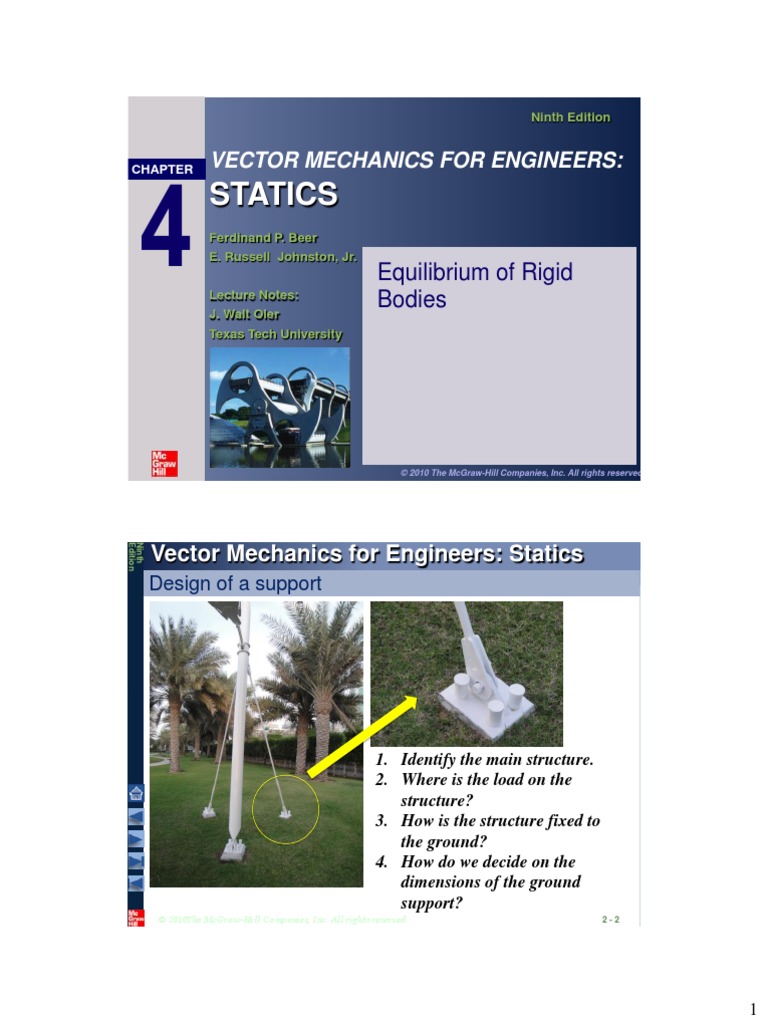 Statics: Vector Mechanics For Engineers | PDF | Force | Equations