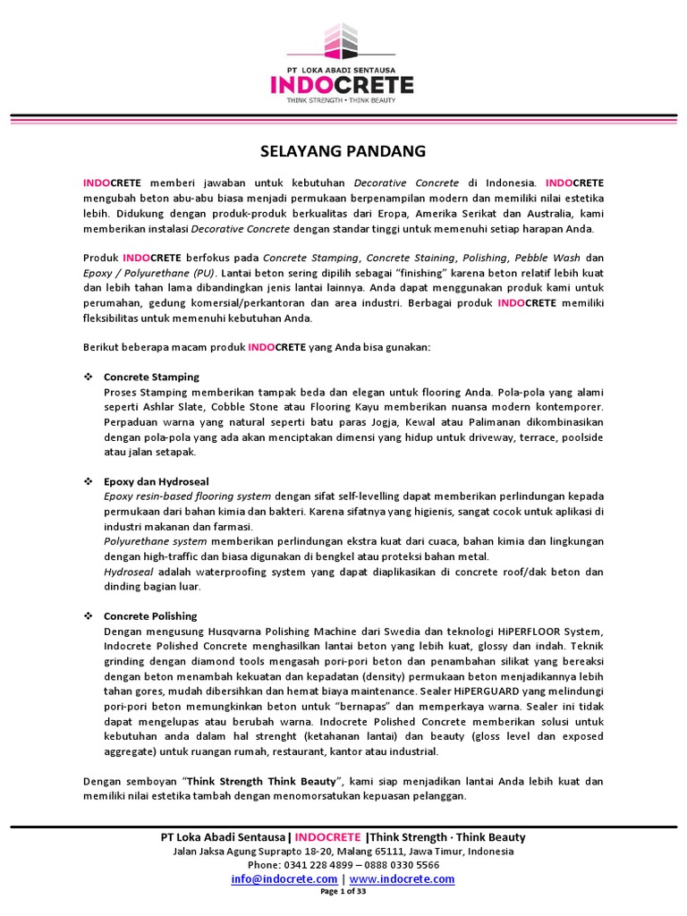Project Portfolio Indocrete 2015 | PDF